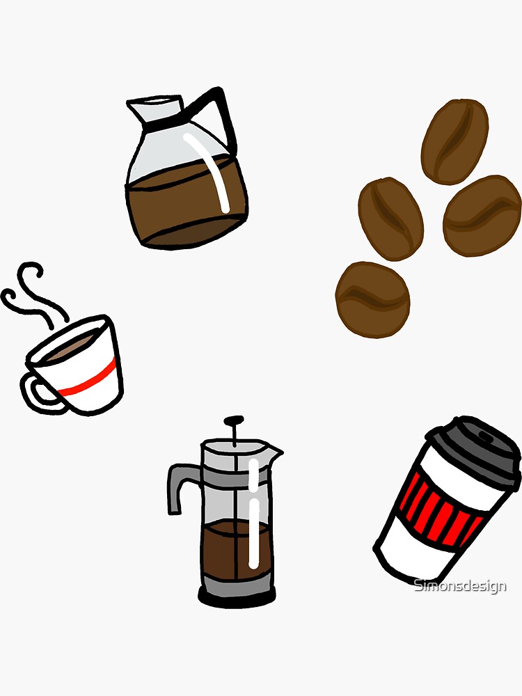 "Coffee Sticker Set" Sticker by Simonsdesign | Redbubble