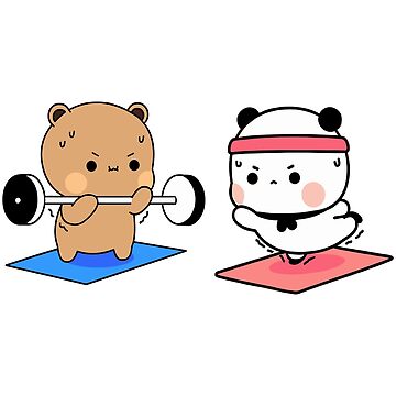 "bubu dudu in love couple Sport workout lovers " Sticker for Sale by ...