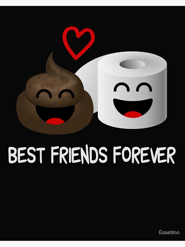 "Funny Poop Emoji Best Friends Forever Toilet Humor " Art Board Print ...