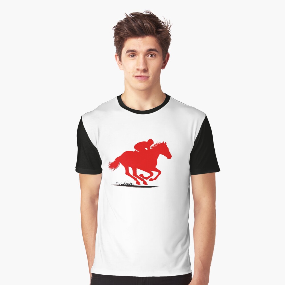 "Red Silhouette Horse Racing" Sticker for Sale by OleOleStore | Redbubble