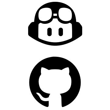 "GitHub and copilot logos" Sticker by Odd-Things | Redbubble
