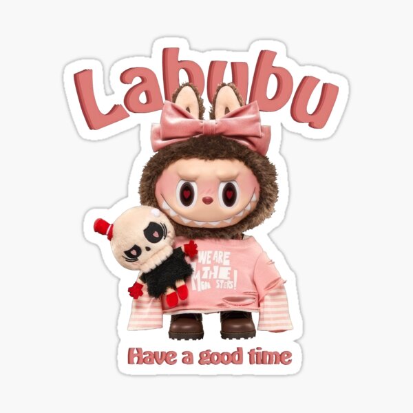 "POP MART Labubu Pink Have A Good Time By Popmart" Sticker for Sale by ...