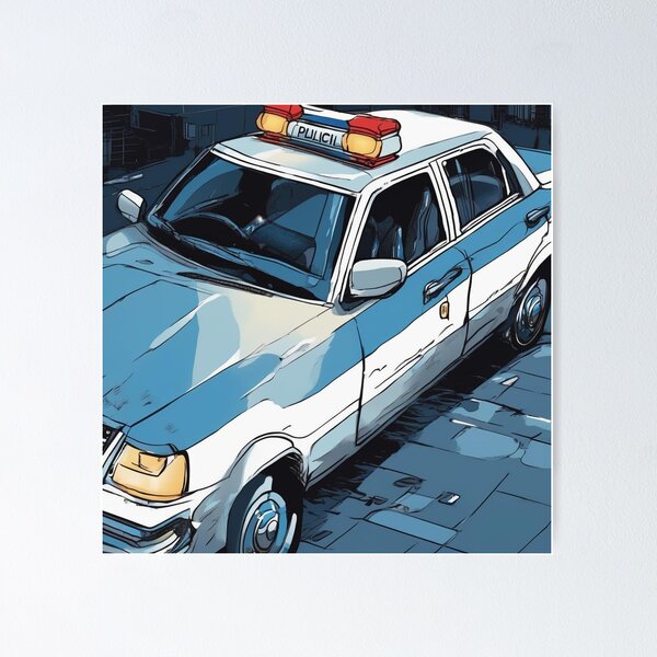 "Police Comic Style Police Car" Poster by butikoshop | Redbubble