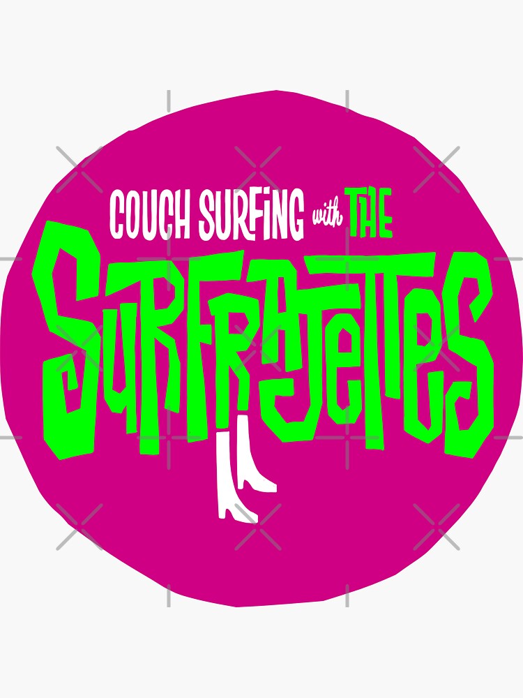 "The Surfrajettes - Couch Surfing Surfer Girls" Sticker for Sale by ...