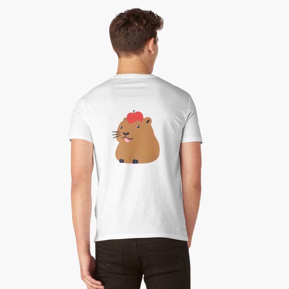 "Capybara, apple on head, annoying face" Sticker for Sale by KAM7On ...