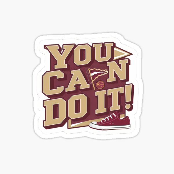 "Retro Sports Motivational Sticker - Vintage 'You Can Do It!' Design ...