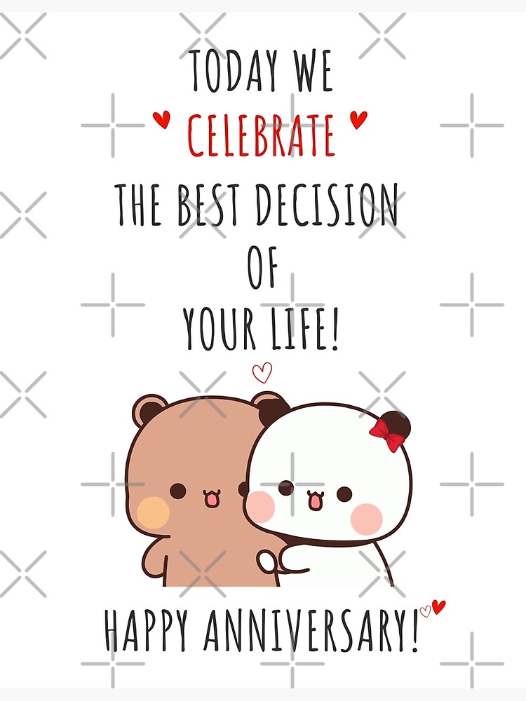"Happy anniversary from DuDu Bear and BuBu panda" Greeting Card for ...