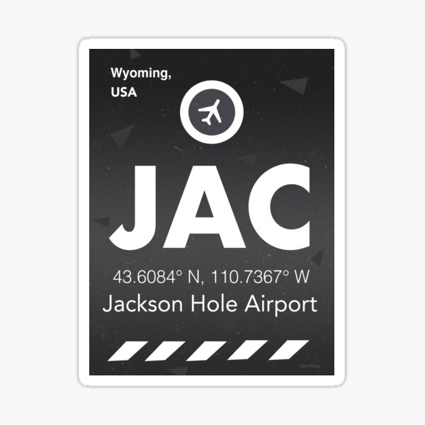 "JAC airport code" Sticker for Sale by Aviators | Redbubble
