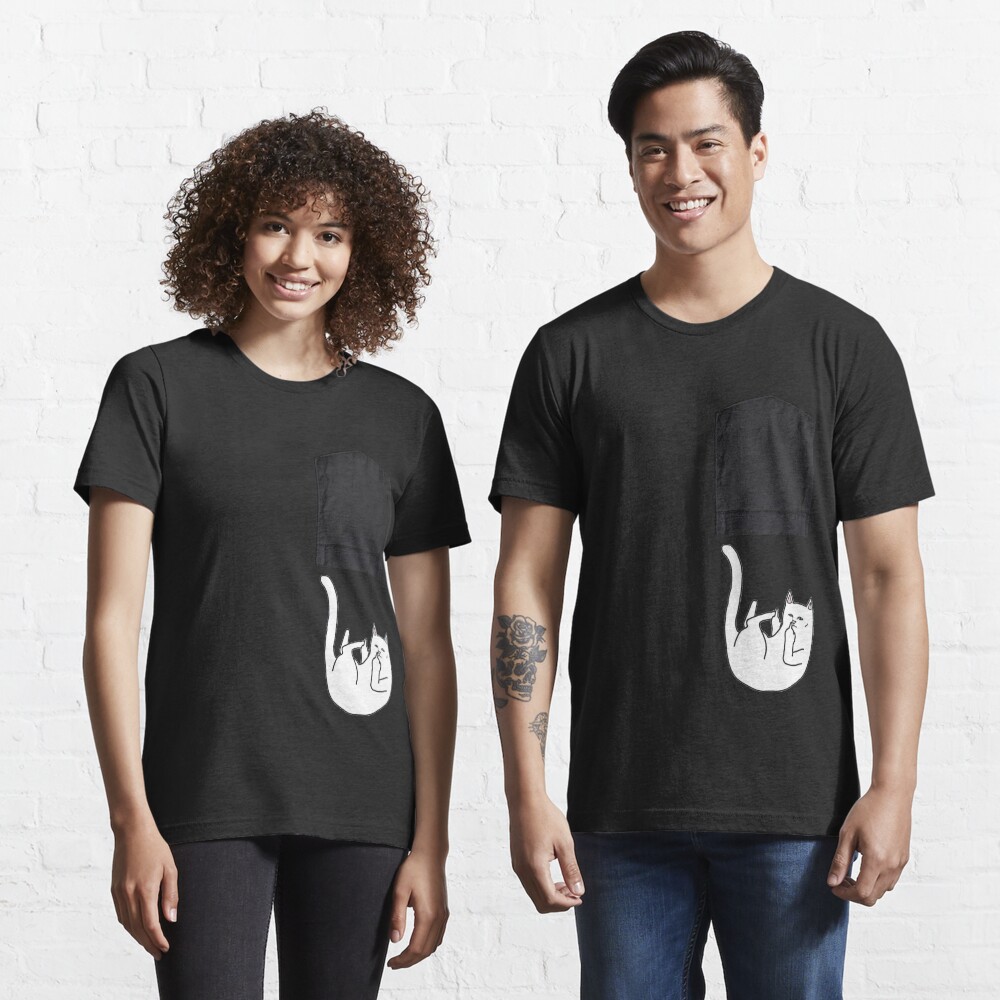 "Middle Finger Cat Falling from a pocket" T-shirt for Sale by ...