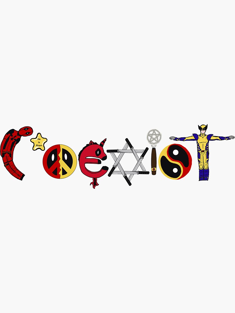 "Deadpool Coexist " Sticker for Sale by HaileySattler | Redbubble