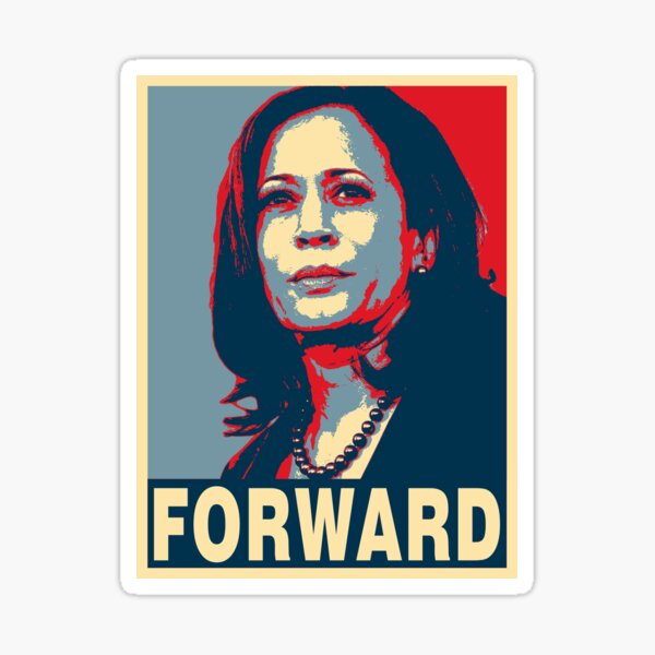 "Kamala Harris FORWARD 2024 Presidential Election President" Sticker ...