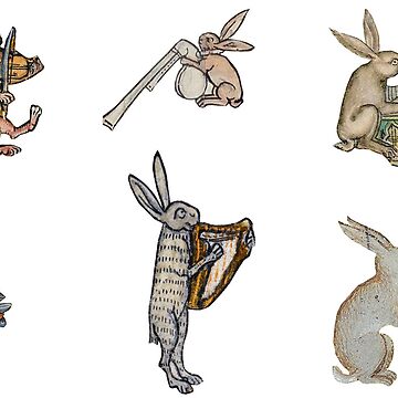 "Medieval Manuscript Rabbit Band" Sticker for Sale by Ars-Amatoria ...