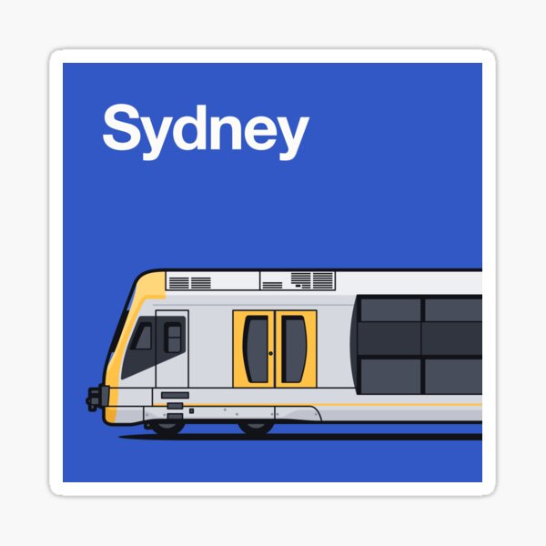 "Sydney H Set Blue Oscar World Train Side Australia" Sticker for Sale ...