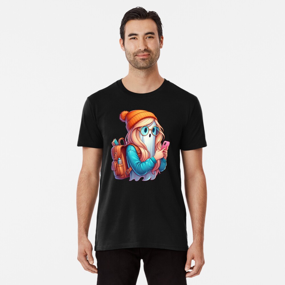 "Ghostly girl ,back to college,school,cute ghost wearing bennie glasses ...