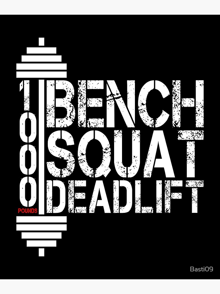 "1000 Pounds Bench Squat Deadlift Powerlift Club Fitness Bodybuilder ...