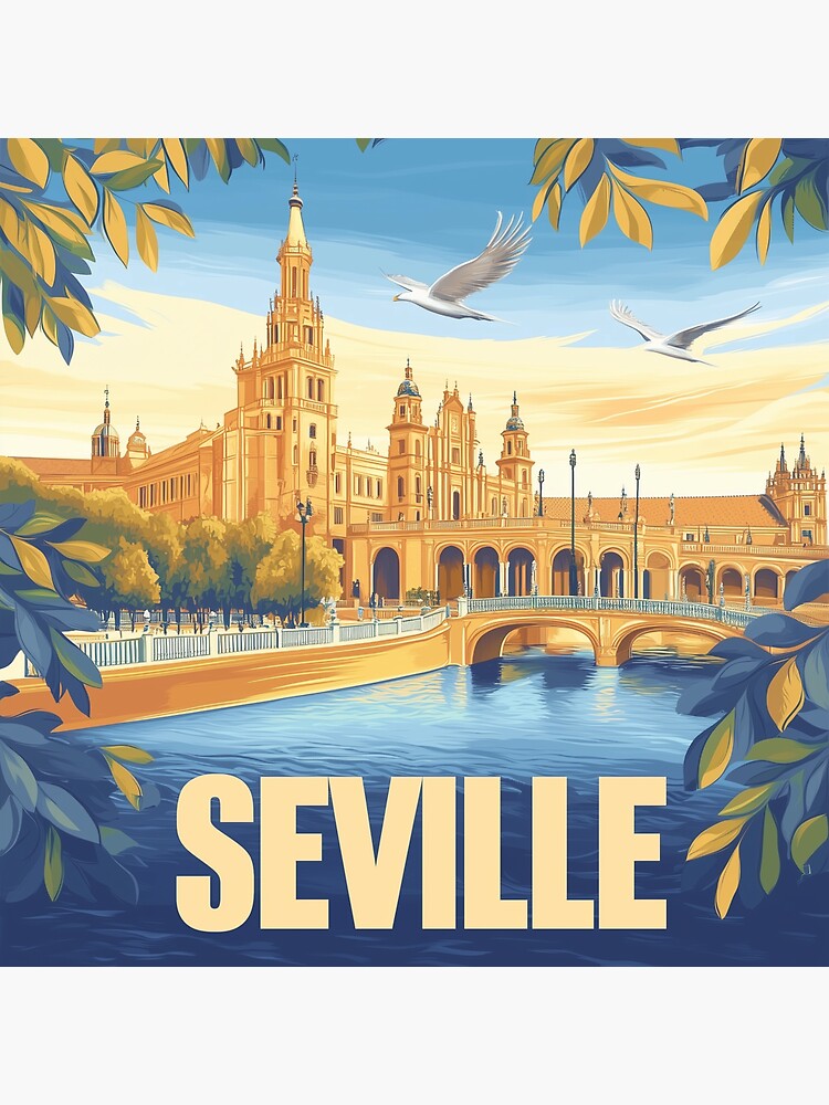 "Seville Wall Art – Vibrant Spanish Cityscape Print, Colorful Seville ...
