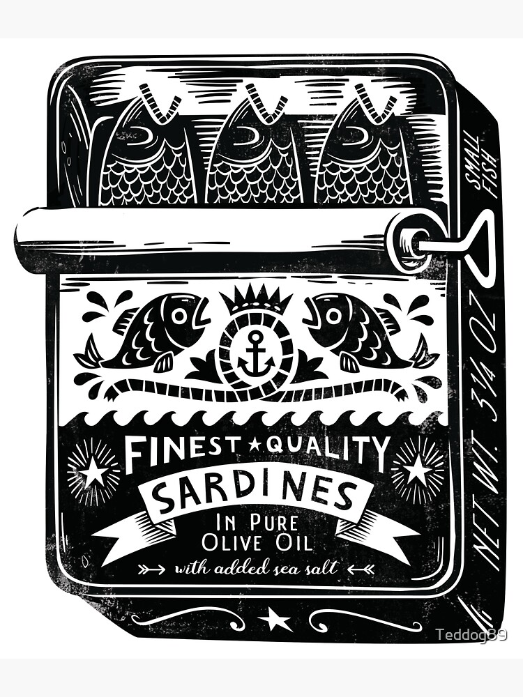 "Sardines In Tin" Sticker for Sale by Teddog89 | Redbubble