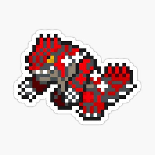 "Groudon Pixel Art" Sticker for Sale by MindExpansion | Redbubble