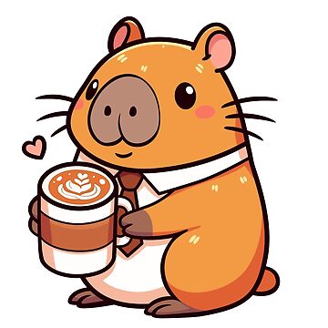 "Capybara with Cappuccino" Sticker for Sale by Delidream | Redbubble