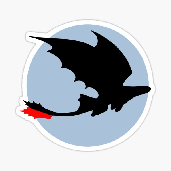 "Toothless flying silhouette " Sticker for Sale by RoeHasArt | Redbubble
