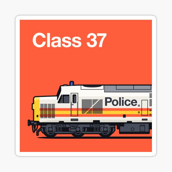 "Class 37 Police Diesel Train Side England" Sticker for Sale by ...