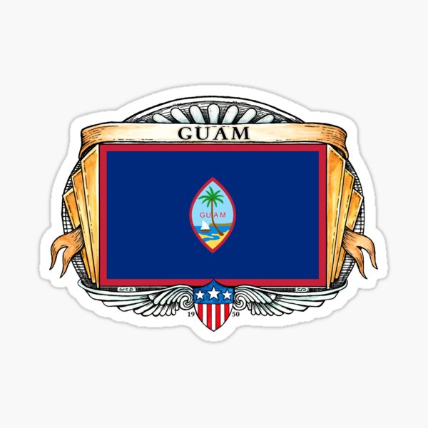 "Guam Art Deco Design with Flag" Sticker by Cleave | Redbubble