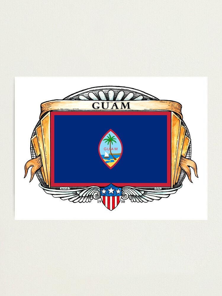 "Guam Art Deco Design with Flag" Photographic Print by Cleave | Redbubble