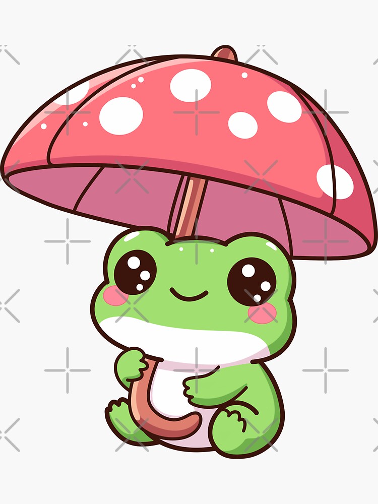 "Frog with Mushroom Umbrella" Sticker for Sale by Delidream | Redbubble