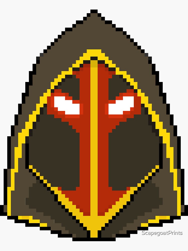 "Judgement helm pixel art" Sticker for Sale by ScapegoatPrints | Redbubble