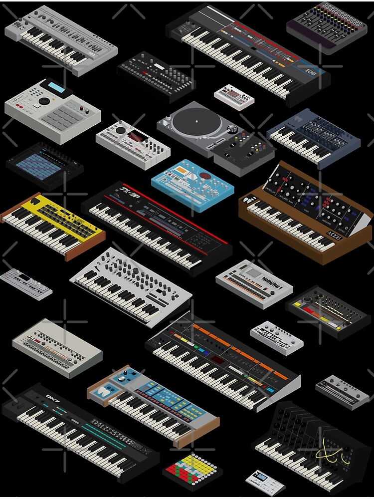 "Synthesizer Fan Collection" Poster for Sale by mewzeek-T | Redbubble
