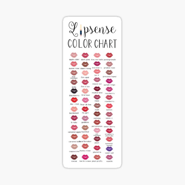 "Lipsense Stickers, Lipsense Colors, Lipsense Color Chart, Lipsense ...