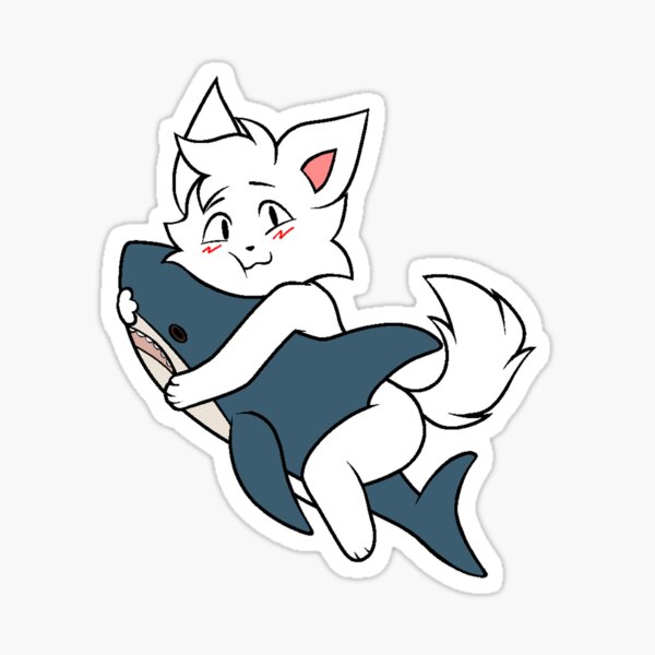 "Boykisser Hugging Blåhaj" Sticker for Sale by GekomsuFuzzy | Redbubble