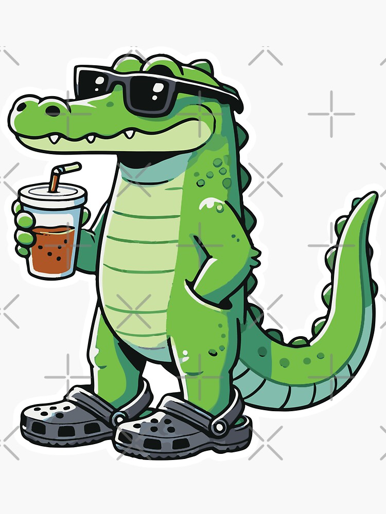 "Cool Crocodile Wearing Crocs, Crocs in Crocs" Sticker for Sale by ...