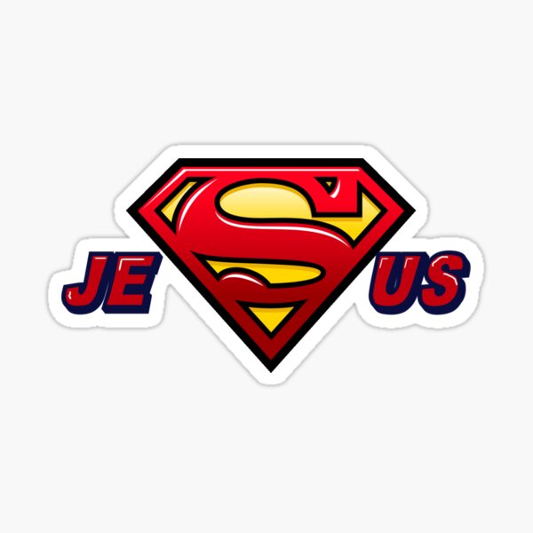 "SUPER JESUS " Sticker for Sale by Tim-Forder | Redbubble