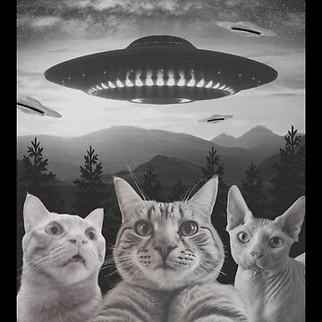 "Funny Invasion Meme Cat Selfie with UFOs Spaceship Design For Men ...