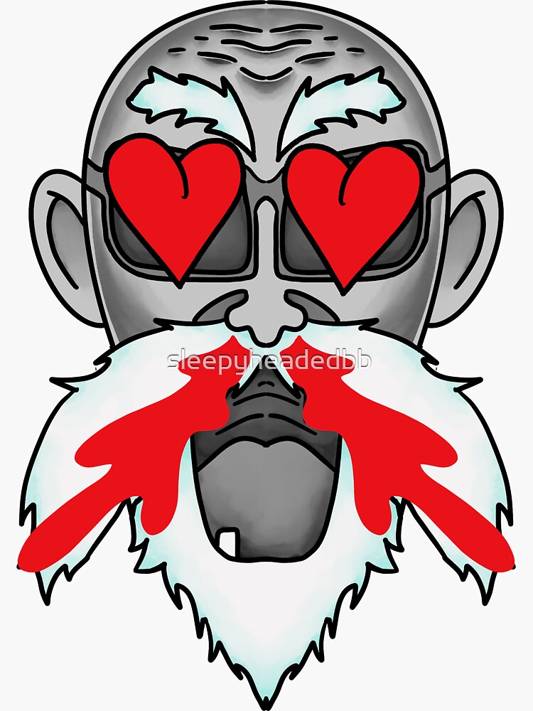 "Master Roshi Heart Eyes" Sticker for Sale by sleepyheadedbb | Redbubble