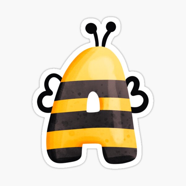 "Honey Bee Letter A" Sticker for Sale by DecoVibe | Redbubble
