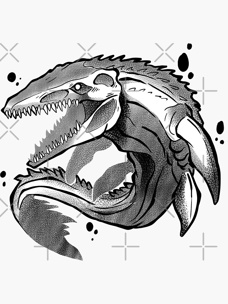 "Mosasaur" Sticker for Sale by TheMonsterGeek | Redbubble