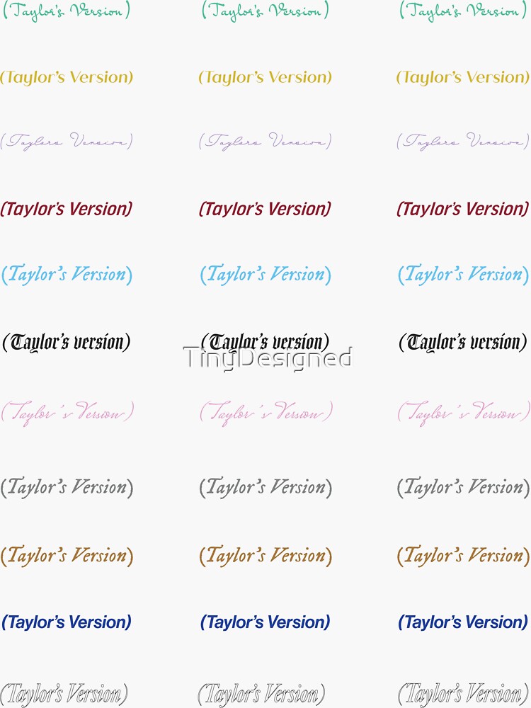 "Taylor's Version Sticker pack " Sticker for Sale by TinyDesigned ...