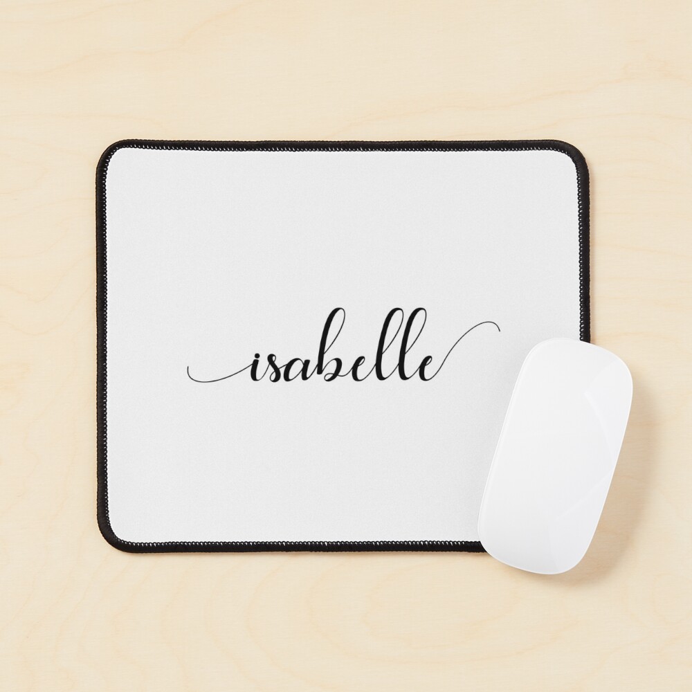 "Isabelle - Custom name on delicate black cursive font" Sticker for ...