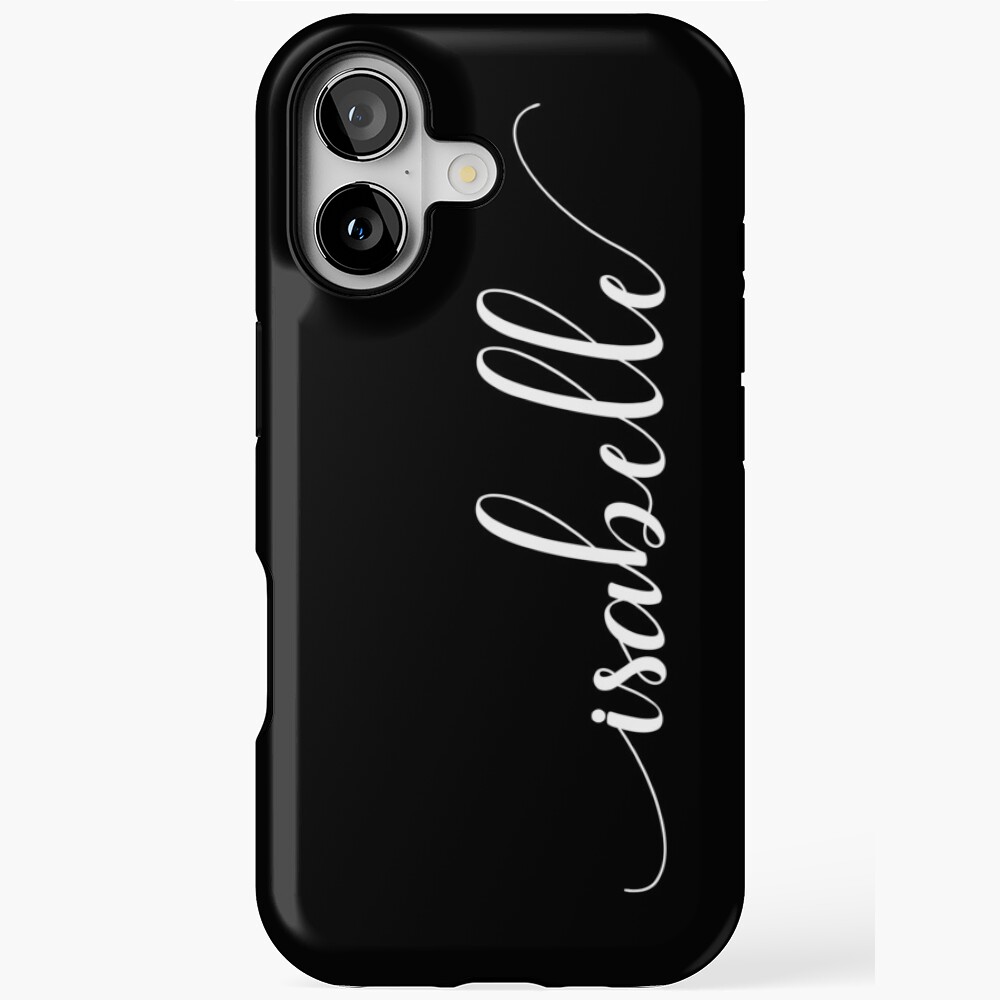 "Isabelle - Custom name on delicate black cursive font" Sticker for ...