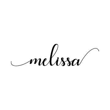 "Melissa - Custom name on delicate black cursive font" Sticker for Sale ...