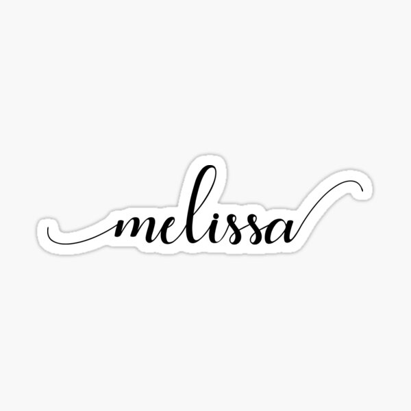 "Melissa - Custom name on delicate black cursive font" Sticker for Sale ...