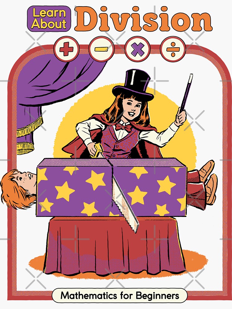 "Learn About Division" Sticker for Sale by Steven Rhodes | Redbubble