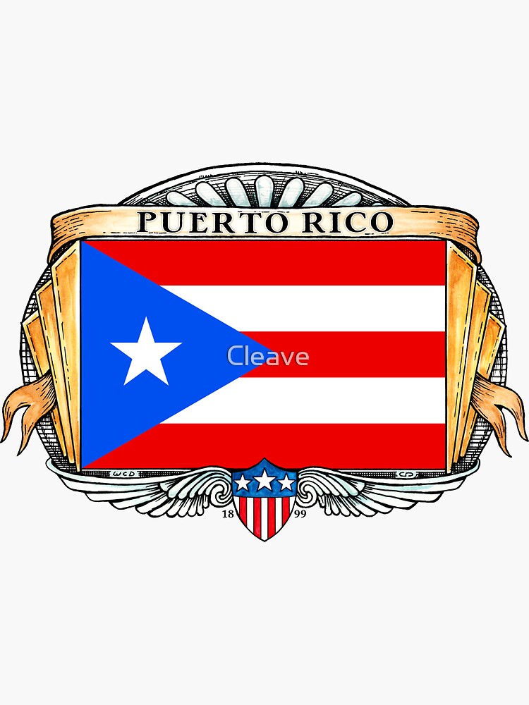 "Puerto Rico Art Deco Design with Flag" Sticker for Sale by Cleave ...