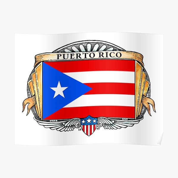 "Puerto Rico Art Deco Design with Flag" Poster by Cleave | Redbubble
