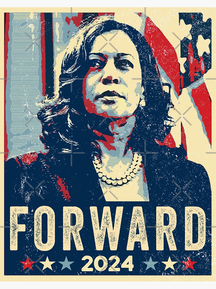 "Kamala Harris Forward 2024" Sticker for Sale by PrettyInk | Redbubble