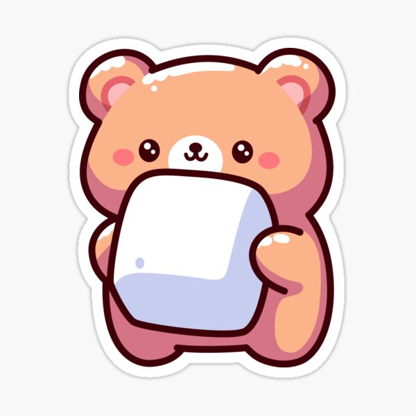"Bear with Marshmallow" Sticker for Sale by Delidream | Redbubble