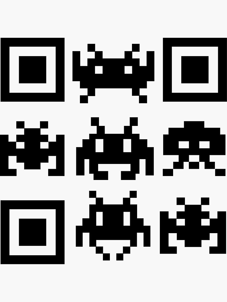 "QR Code Space Invader" Sticker by rooosterboy | Redbubble
