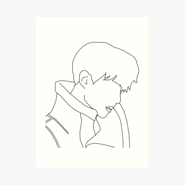 "BTS J-Hope Outline Art" Art Print for Sale by svtkwan | Redbubble